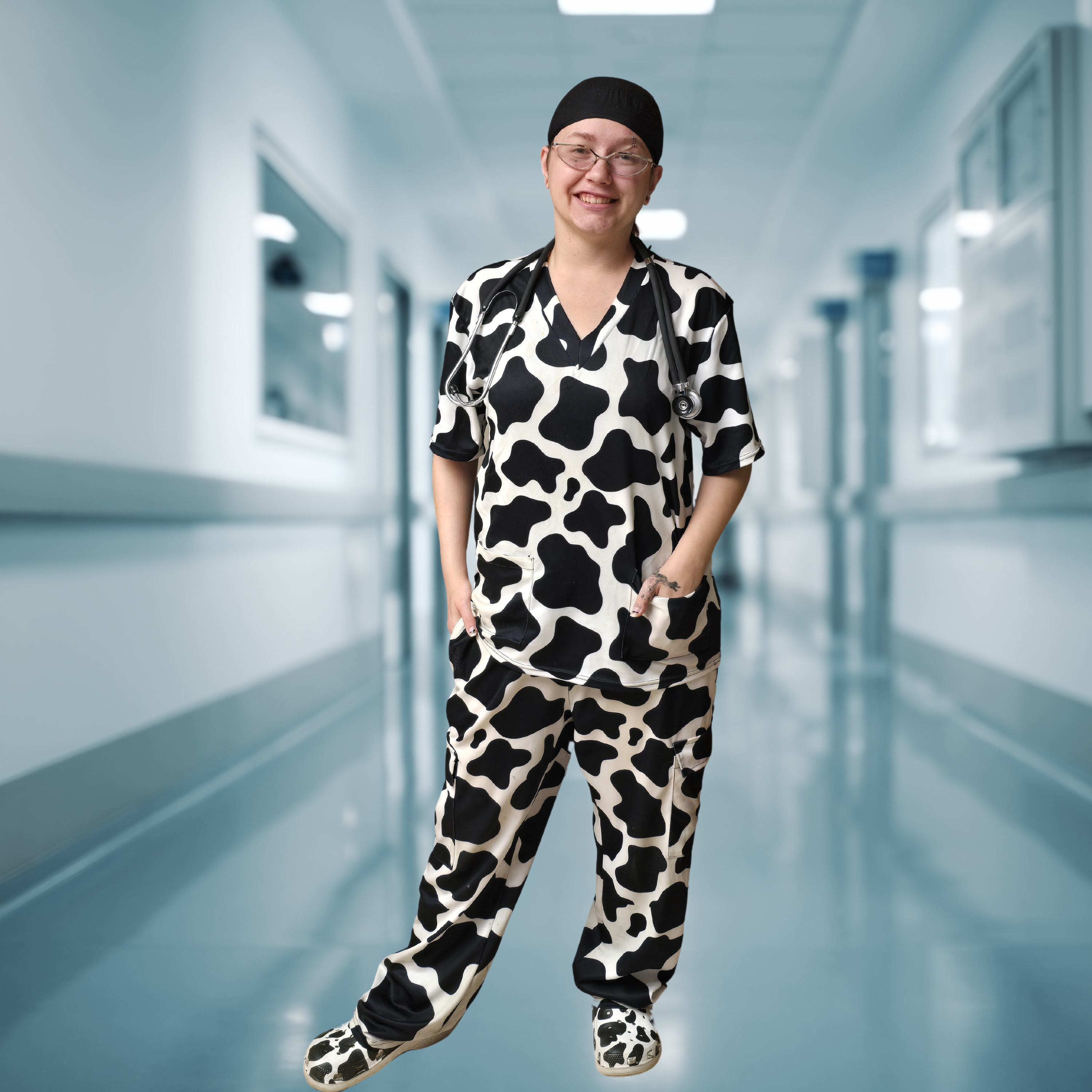 Udderly Stylish: Cow-Pattern Scrubs for the Trendy Nurse! – CraftyCaps ...